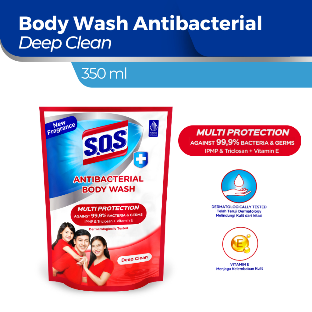 Jual SOS Body Wash Antibacterial Reff 350ml Deep [Exp : 05.2027 ...