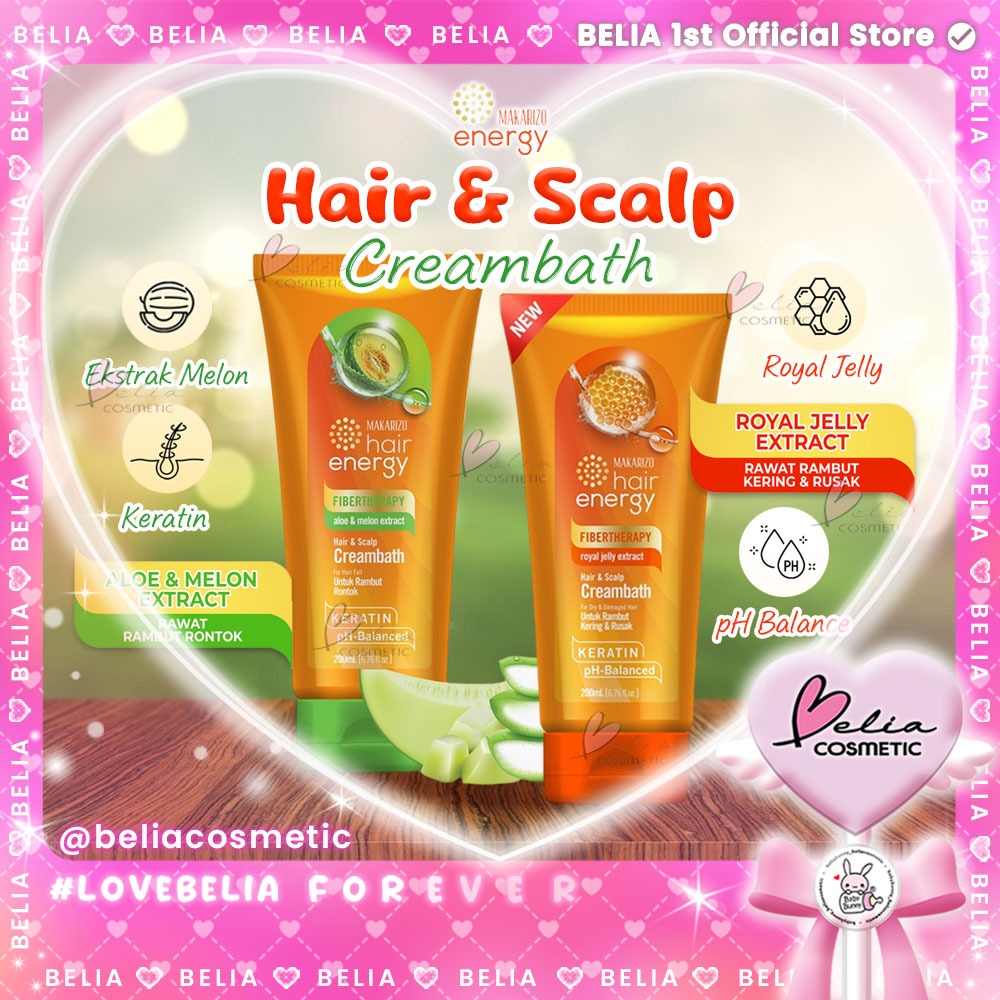Jual BELIA MAKARIZO Hair Energy Creambath TUBE 200ml | Hair & Scalp ...