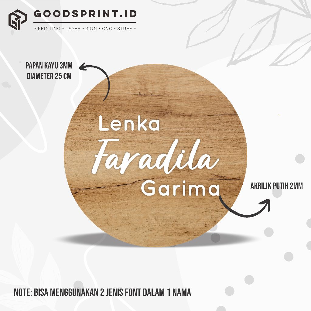 Jual PAPAN NAMA TIMBUL Name Sign Papan Kayu + Akrilik Nama Anak Sign ...