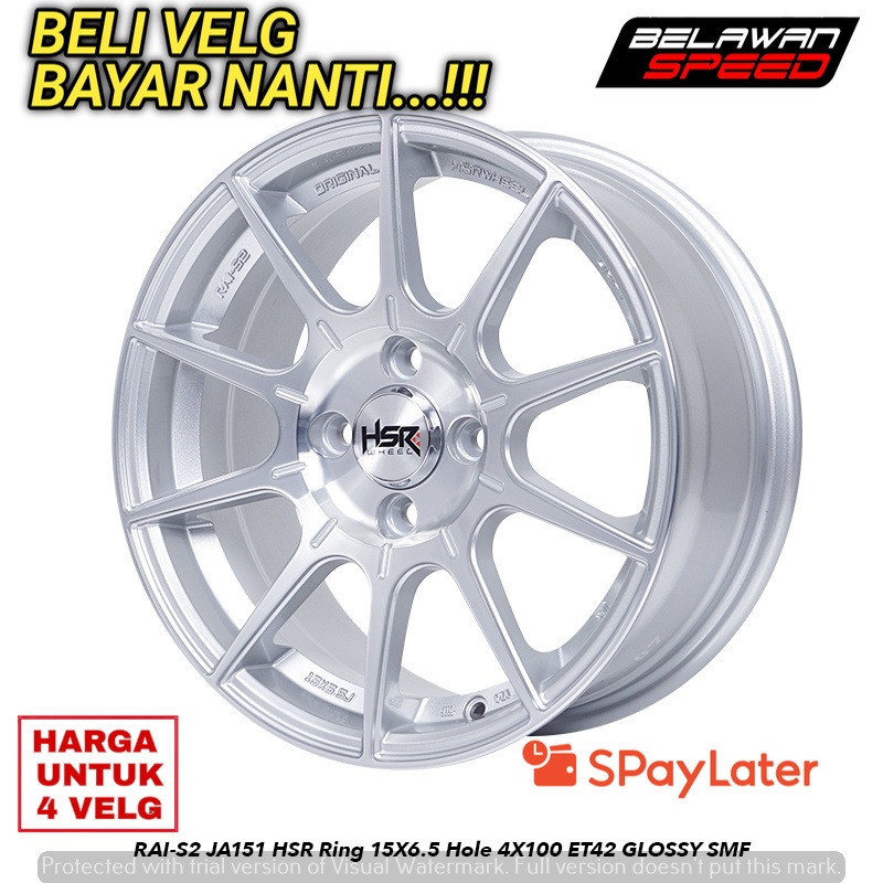 Jual VELG MOBIL RACING PELEK MODIFIKASI RING HSR RAI-S2 PCD 4X100 UNTUK VIOS JAZZ YARIS BRIO ...
