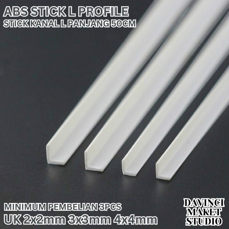 Jual ABS Stick L Profile - Stik ABS Profil Kanal L Siku 2mm 3mm 4mm ...
