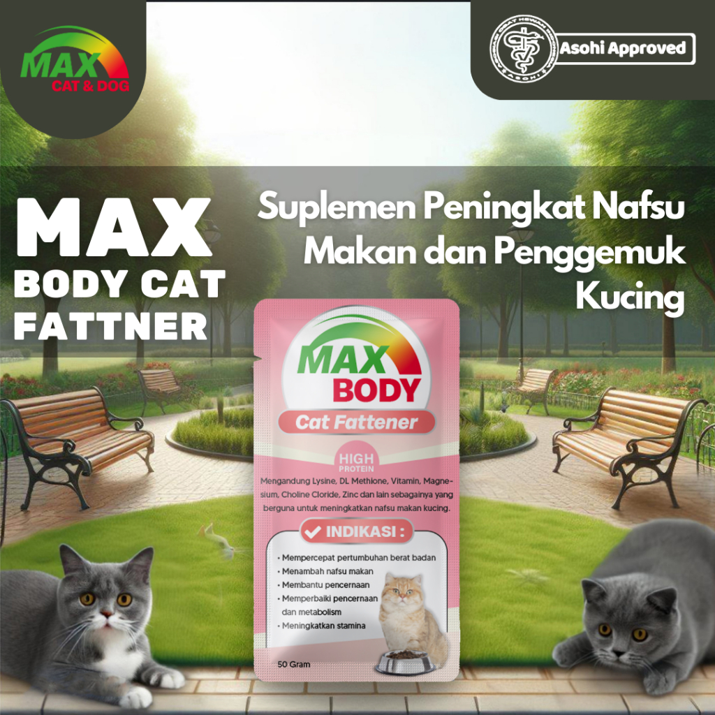 Jual Max Body Cat Fattner Suplemen Peningkat Nafsu Makan dan Penggemuk ...