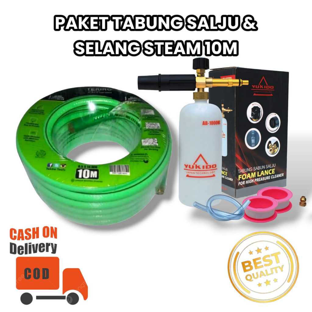 Jual Paket Alat Steam Tabung Cuci Salju Busa Universal + Selang 10M ...