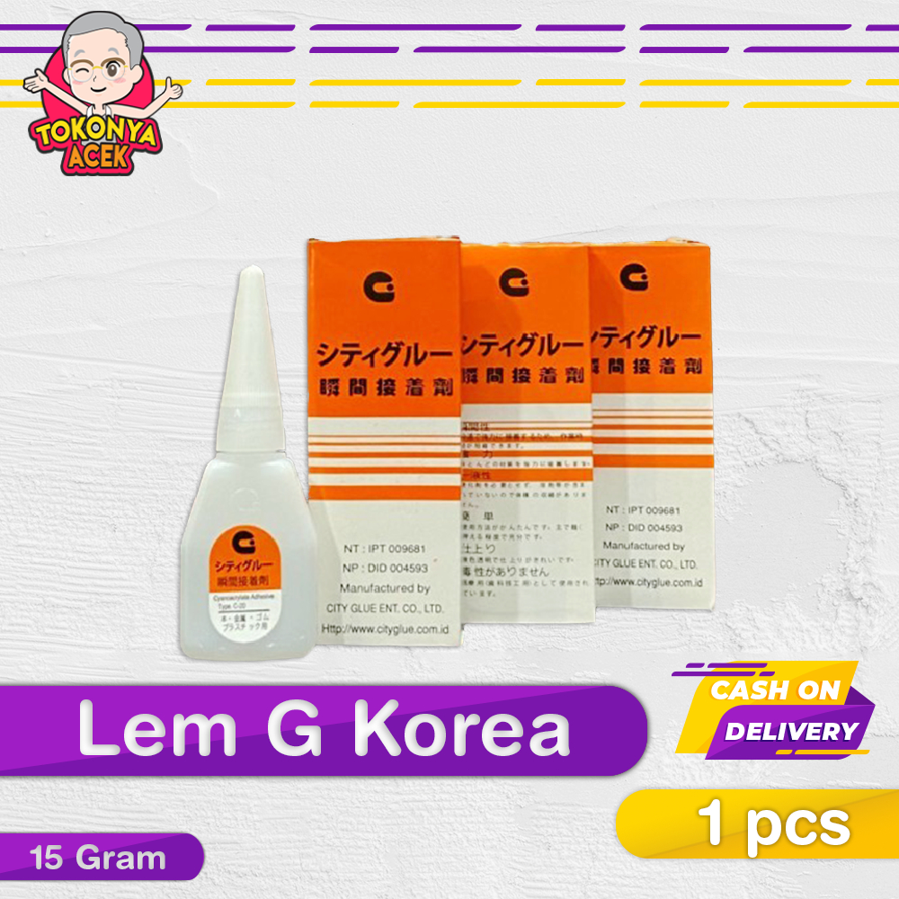 Jual Lem G Korea Kualitas Super/ Power Glue Cair / Lem Super Besi Tetes ...