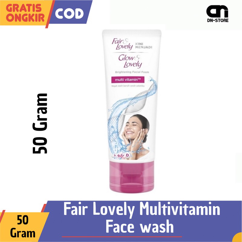 Jual Fair and Glow Lovely Facial Wash Multivitamin Brightening Foam 50 ...
