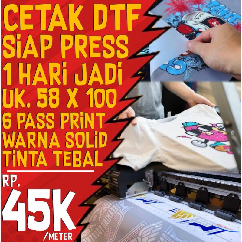 Jual SABLON DTF | CETAK DTF EXPRESS SIAP PRESS UKURAN 58x100cm PROSES CEPAT 1 HARI JADI | Shopee ...