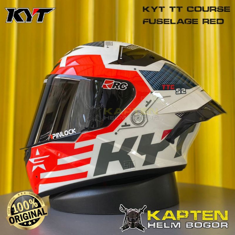 Jual KYT TT COURSE FUSELAGE RED PAKET GANTENG Helm Full Face KYT Single Visor | Shopee Indonesia