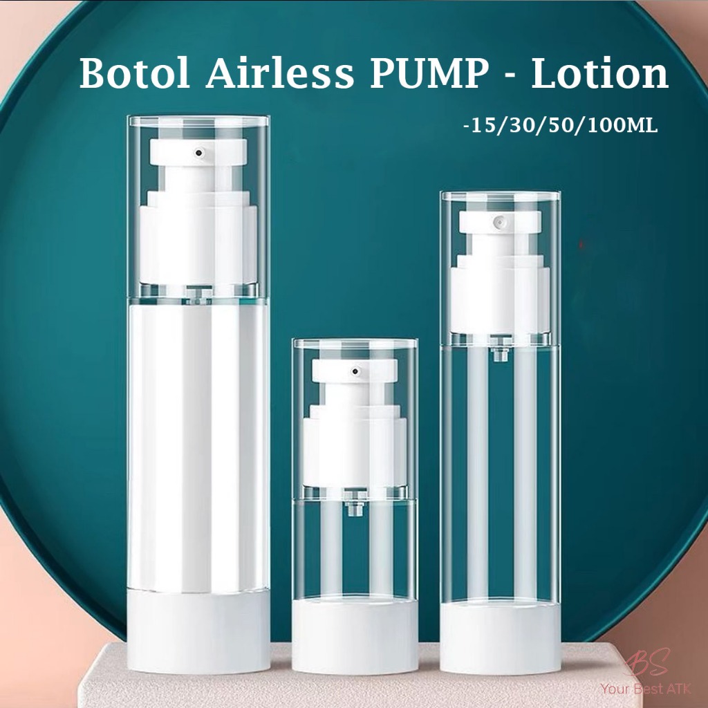 Jual Botol Airless PUMP - Lotion Serum Travel Size Refillable Skincare ...