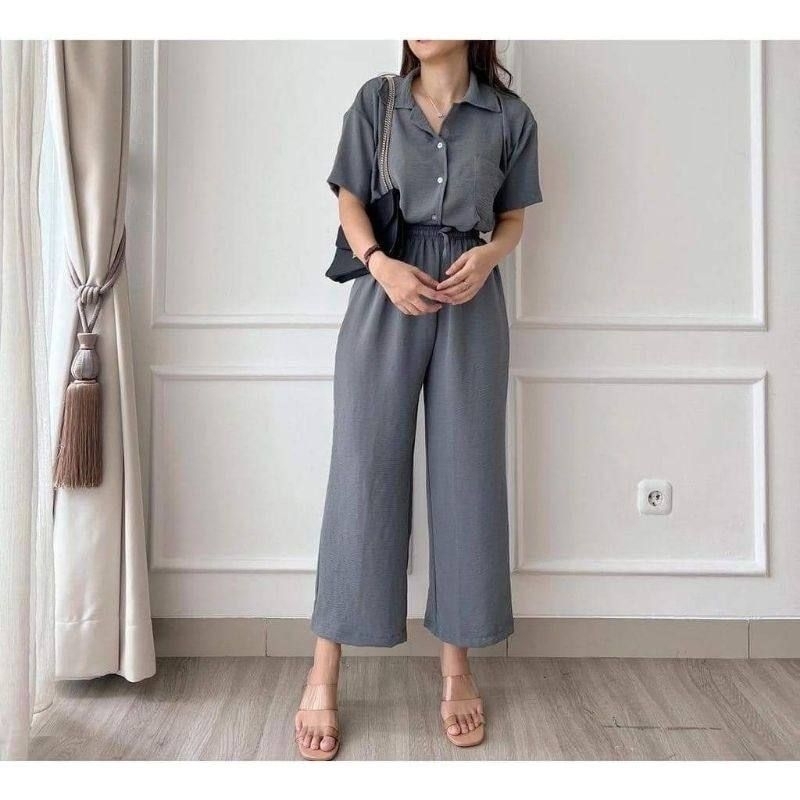 Jual ONE SET CROP FUJI | ONE SET NEW | SETELAN WANITA | KEMEJA CROP | ONE SET OUTFIT | Shopee ...