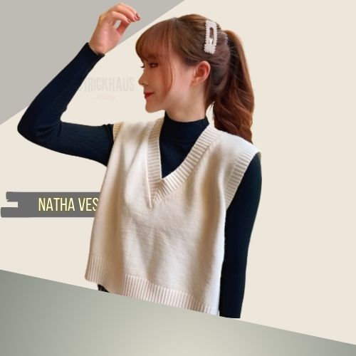 Jual NATHA CROP VEST KNIT RAJUT-Rompi Rajut -#STRICKHAUS | Shopee Indonesia