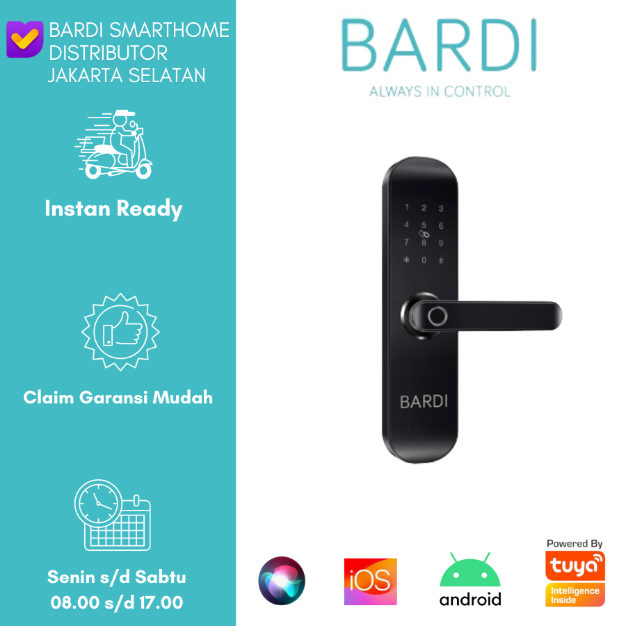 Jual Bardi Smart Door Lock Handle RFID- Fingerprint Waterproof | Shopee ...