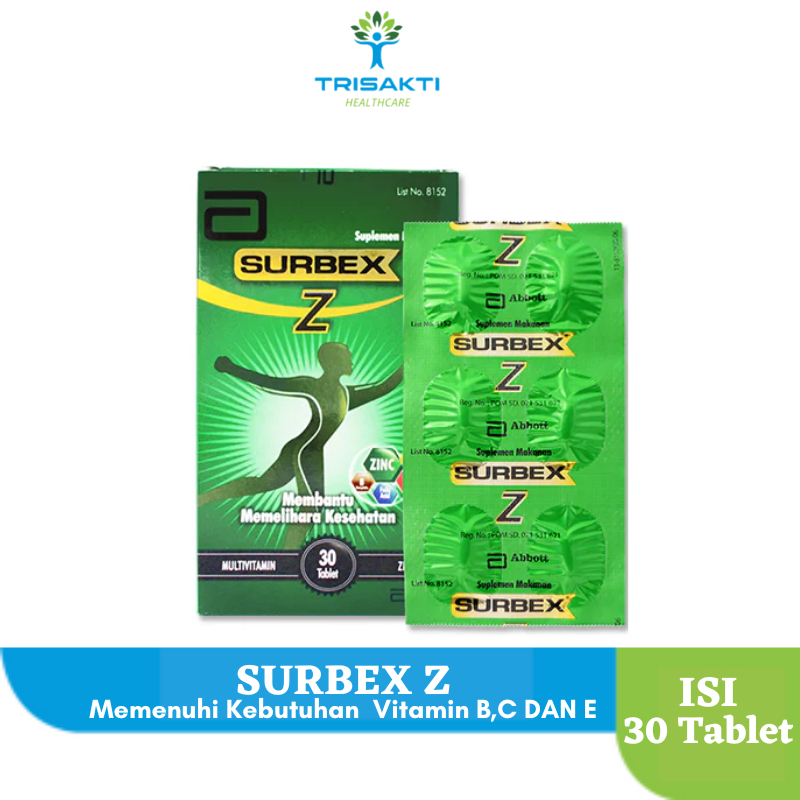 Jual Surbex z isi 30 tablet Multivitamin Lengkap & Zinc - Vitamin C, B1 ...