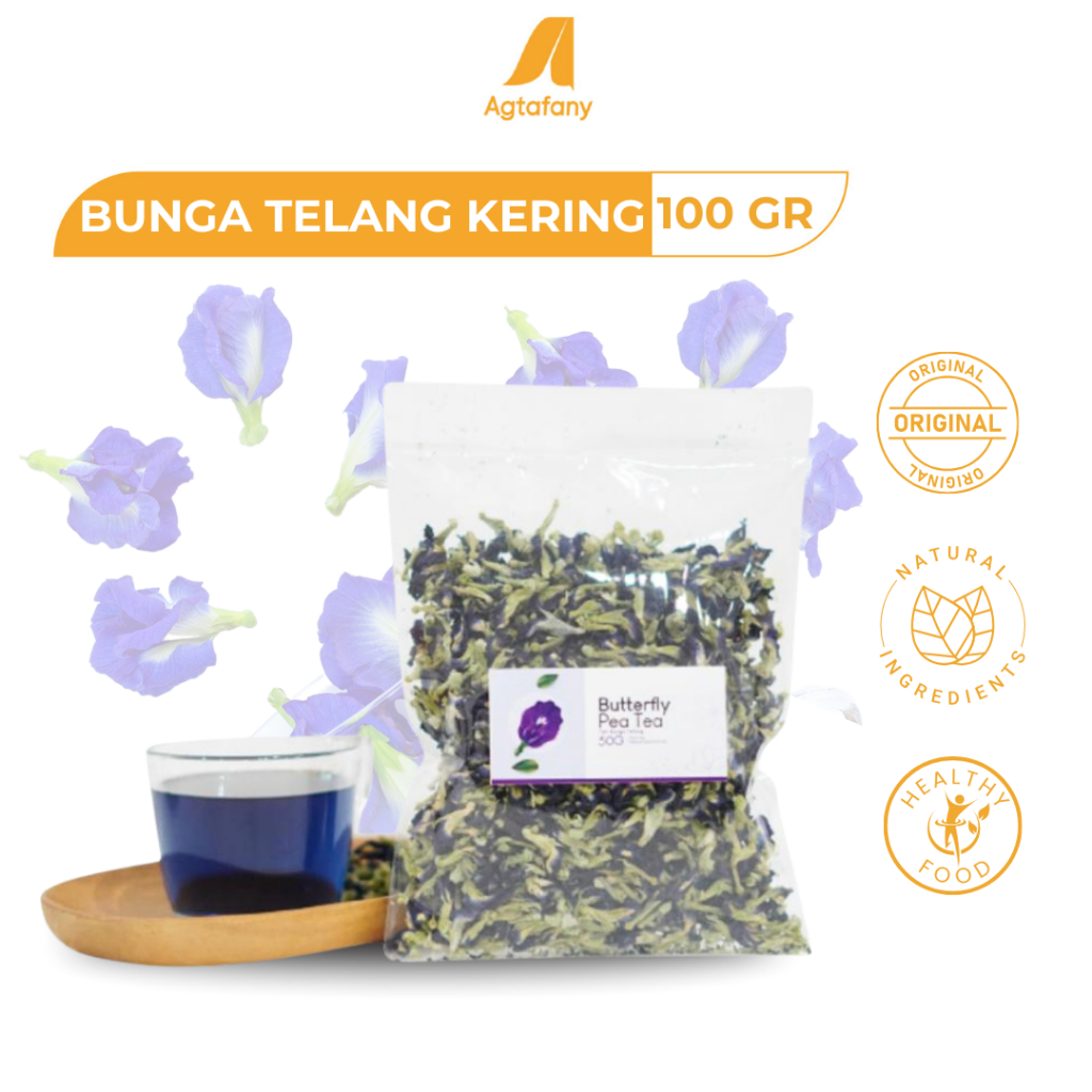 Jual Teh Bunga Telang 100 gr Butterfly Pea Flower Tea Seduh | Shopee ...
