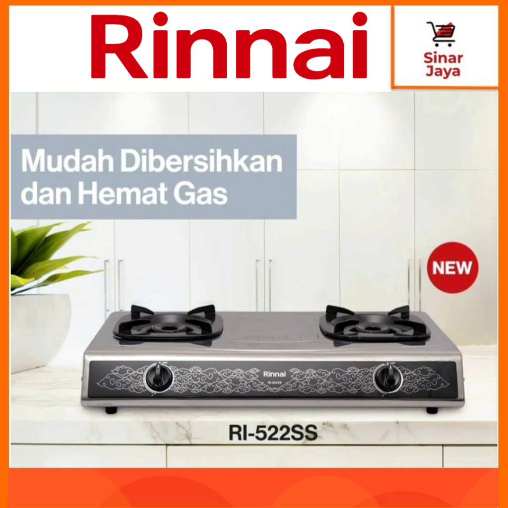Jual RINNAI RI-522 SS Kompor Gas 2 Tungku Stainless Sun Burner (Hemat ...