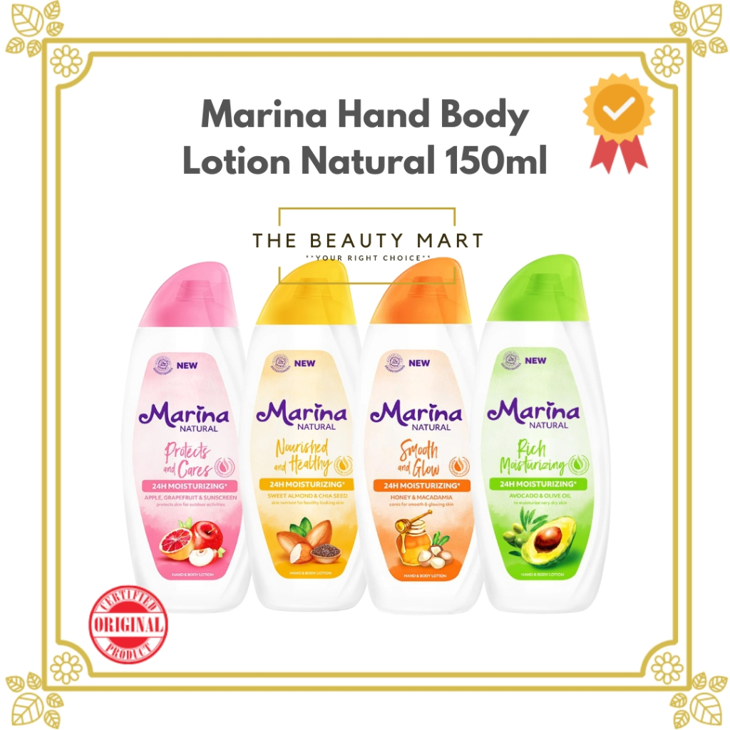 Jual MARINA Hand Body Lotion Natural 150ml | Shopee Indonesia