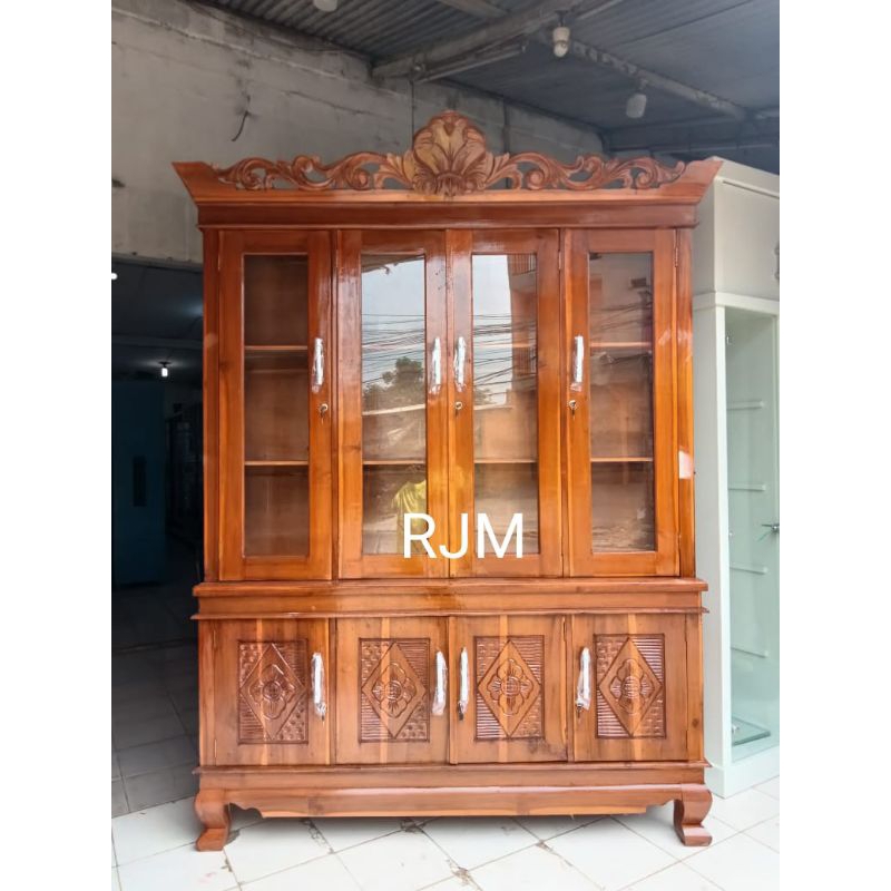 Jual lemari pajangan lemari diswar pajangan kayu jati | Shopee Indonesia
