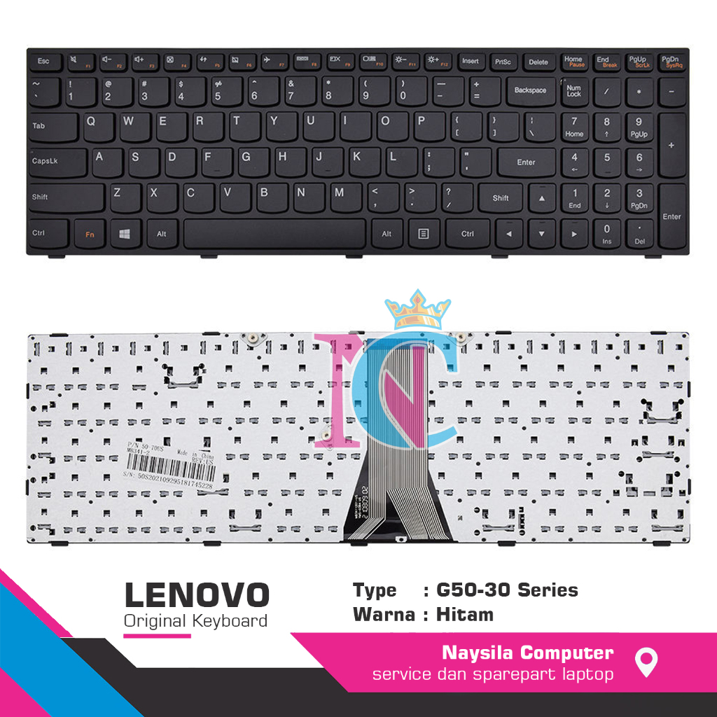 Jual Keyboard Lenovo IdeaPad G50-30 G50-45 G50-80 G50-70 G50-75 (15 Inch with NumLock) | Shopee ...