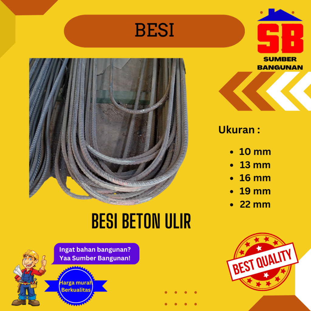 Jual BESI BETON ULIR SNI 10 13 16 19 FULL BEHEL | Shopee Indonesia