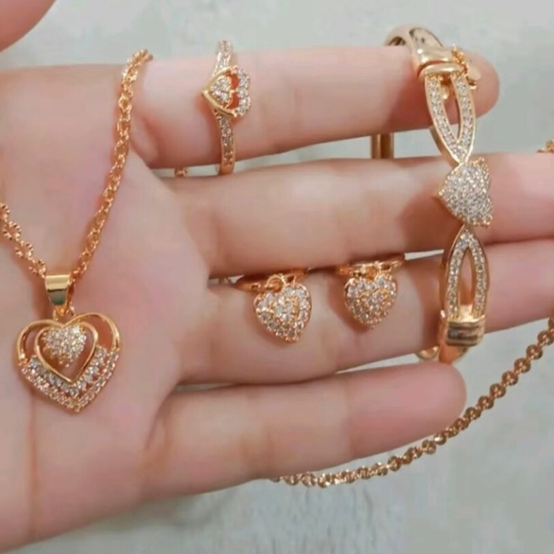 Jual 1 set model perhiasan emas wanita 24 karat asli realpict 2024 ...