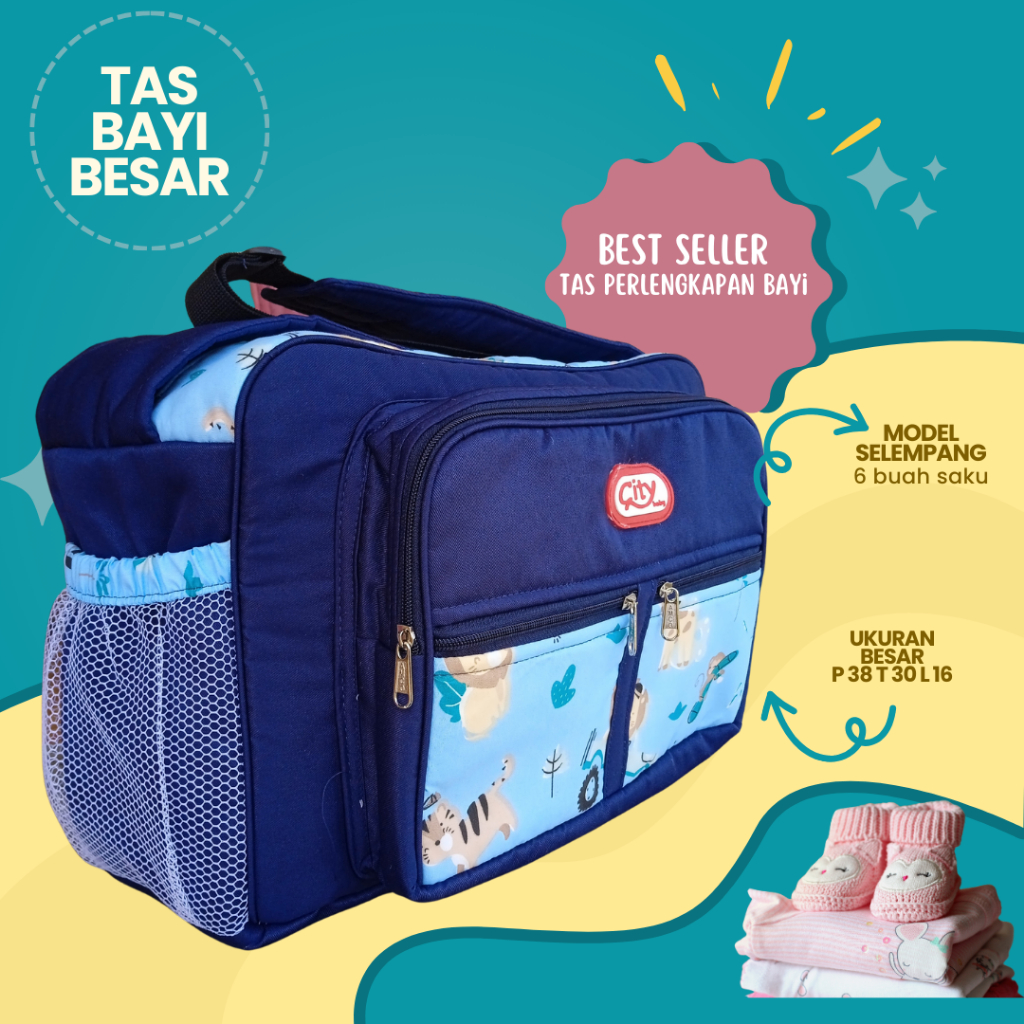 Jual Tas Bayi Besar Multifungsi Saku Karakter Tas Perlengkapan Bayi ...