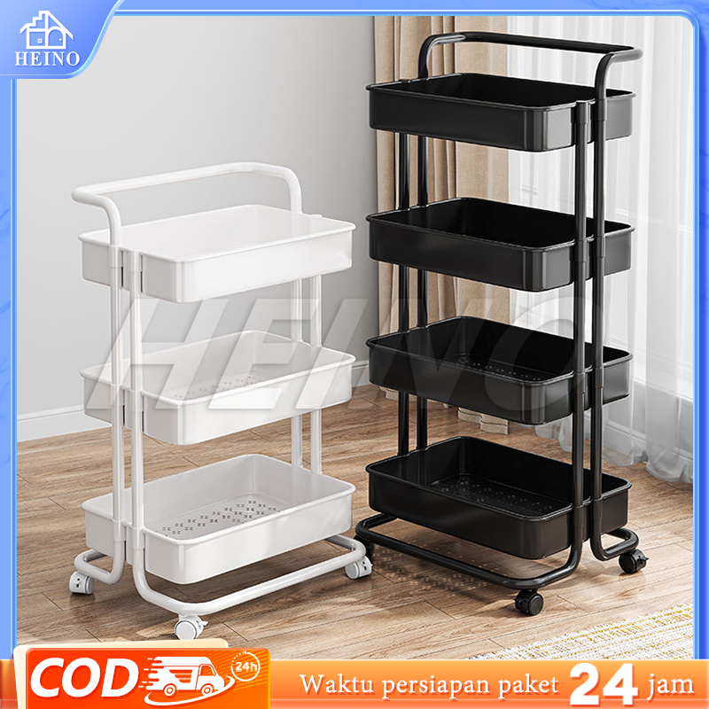 Jual HEINO Rak Kamar Tidur Dapur Troli Kamar Mandi Rak Troli Lantai Roda Dorong Beroda Rak ...