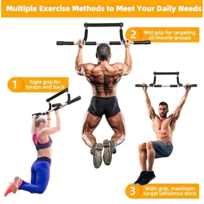 Jual Tiang Latihan Pull Up Pintu Door Gym Bar Solid Grip Fleksibel ...