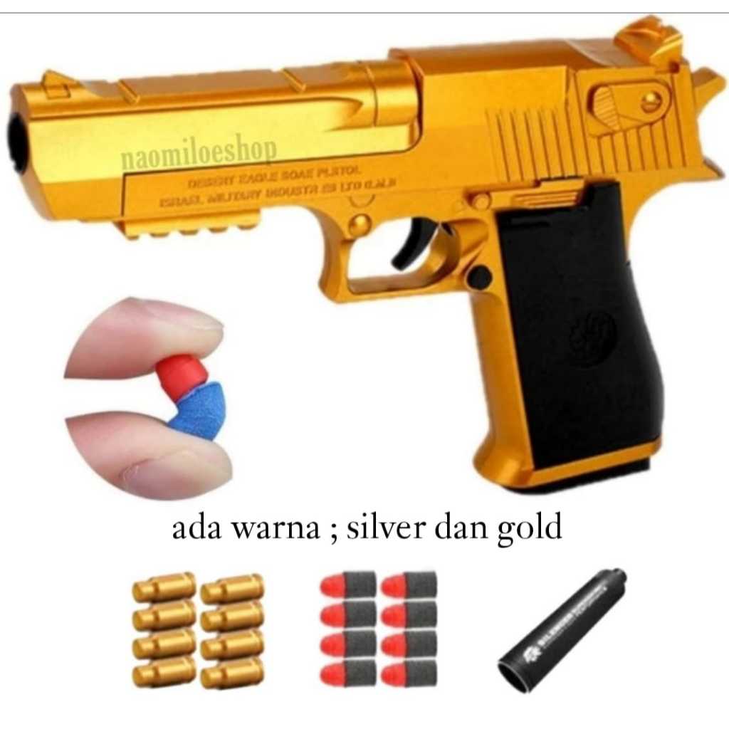 Jual Flint gun Senjata Mainan Pistol Colt M1911 mainan Anak Tembak Tembakan Kokang Soft Bullet ...