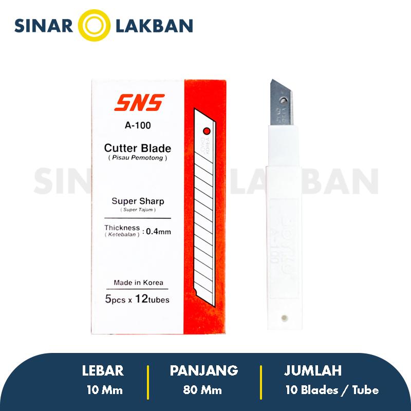 Jual Isi Pisau Cutter Kecil/ Refill Cutter Kecil H-300 (1 Tube isi 10 Pcs) SINAR LAKBAN | Shopee ...