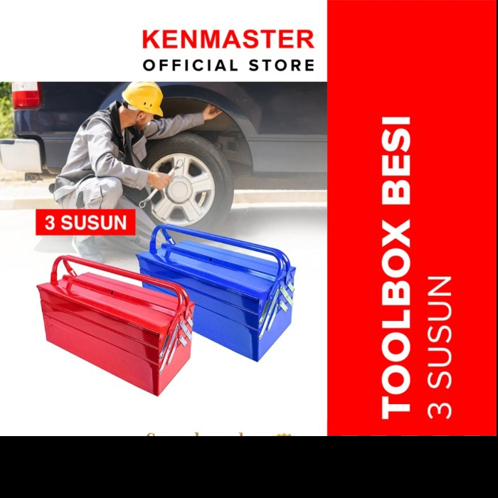 Jual Kenmaster Tool Box Besi / Kaleng 3 Susun - Warna MERAH | Shopee ...