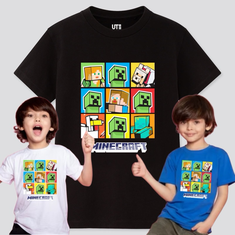 Jual KAOS MINECRAFT ANAK KARAKTER MINECRAFT CHARACTERS BOX | Shopee ...