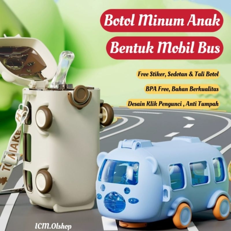 Jual Botol Minum Anak Bentuk Mobil Bus Botol Minum Karakter Mobil ...