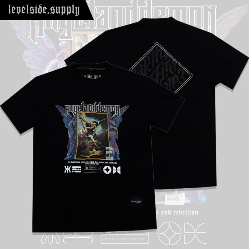 Jual Kaos Metal Underground Hitam Pekat Angel And Demon Art Sablon ...