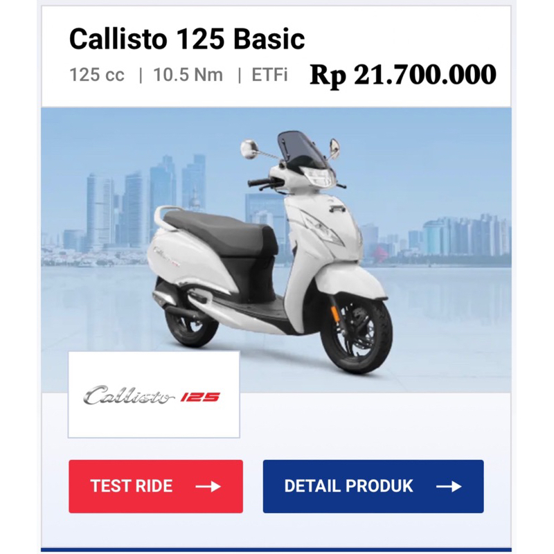 Jual TVS CALLISTO 125 BASIC | Shopee Indonesia