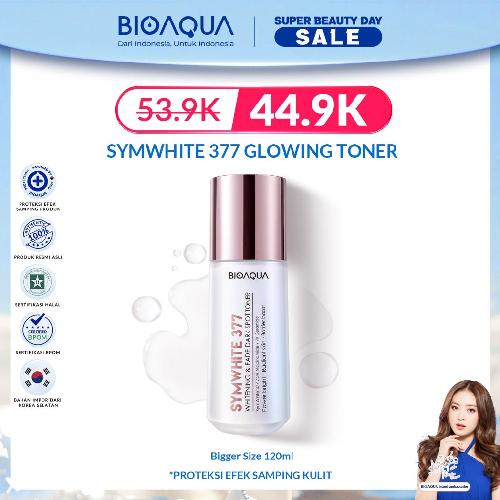 Jual BIOAQUA SymWhite 377 Whitening & Dark Spot Toner Wajah Glowing ...