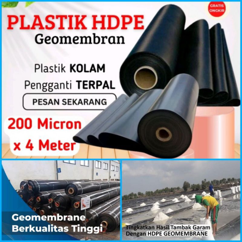 Jual Geomembran kolam ikan Lebar 4 Meter Tebal 200 Micron | Shopee ...