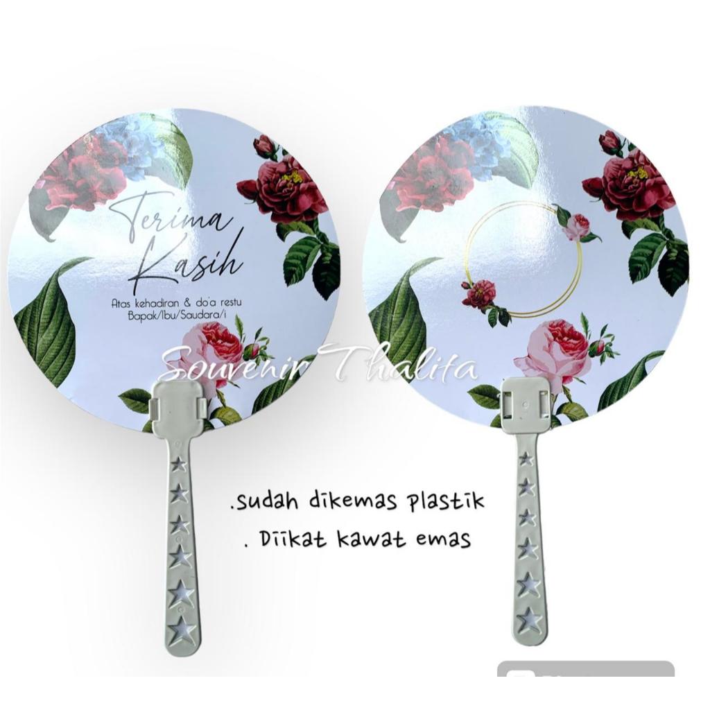 Jual Isi 50 Pcs Souvenir Kipas Cantik MOTIF Bunga Mawar | Shopee Indonesia