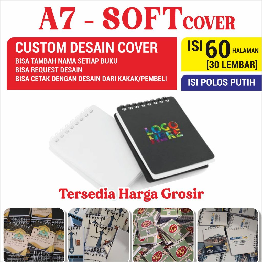 Jual NOTEBOOK MINI A7 JILID CUSTOM | JILID SPIRAL | BUKU TULIS MINI A7 ...