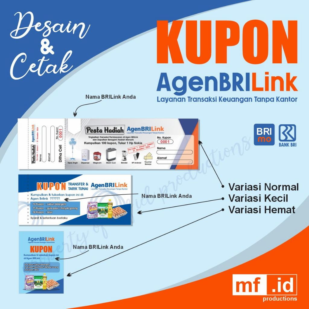 Jual KUPON BRI Link KUPON BRILink / KUPON UNDIAN 1 bendel isi 100 ...