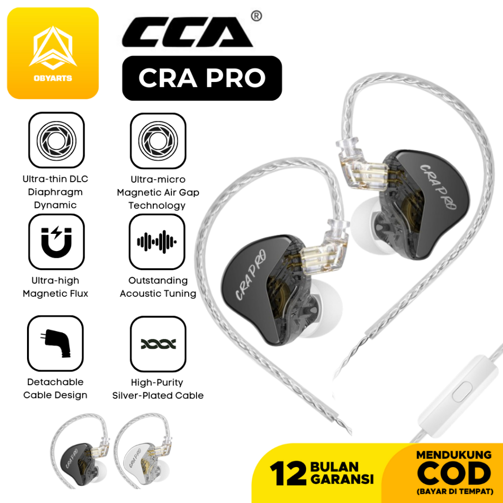 Jual CCA CRA Pro with Mic In Ear Monitor Earphone Single 10mm Dual ...