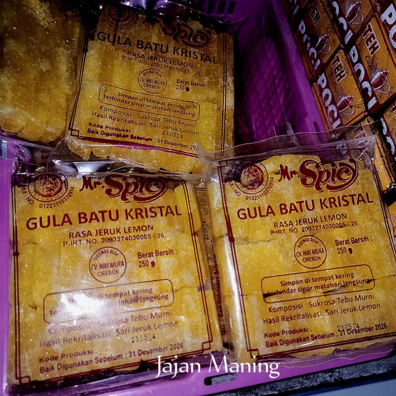 Jual Gula Batu Cristal, RASA JERUK LEMON. Oleh oleh khas cirebon ...