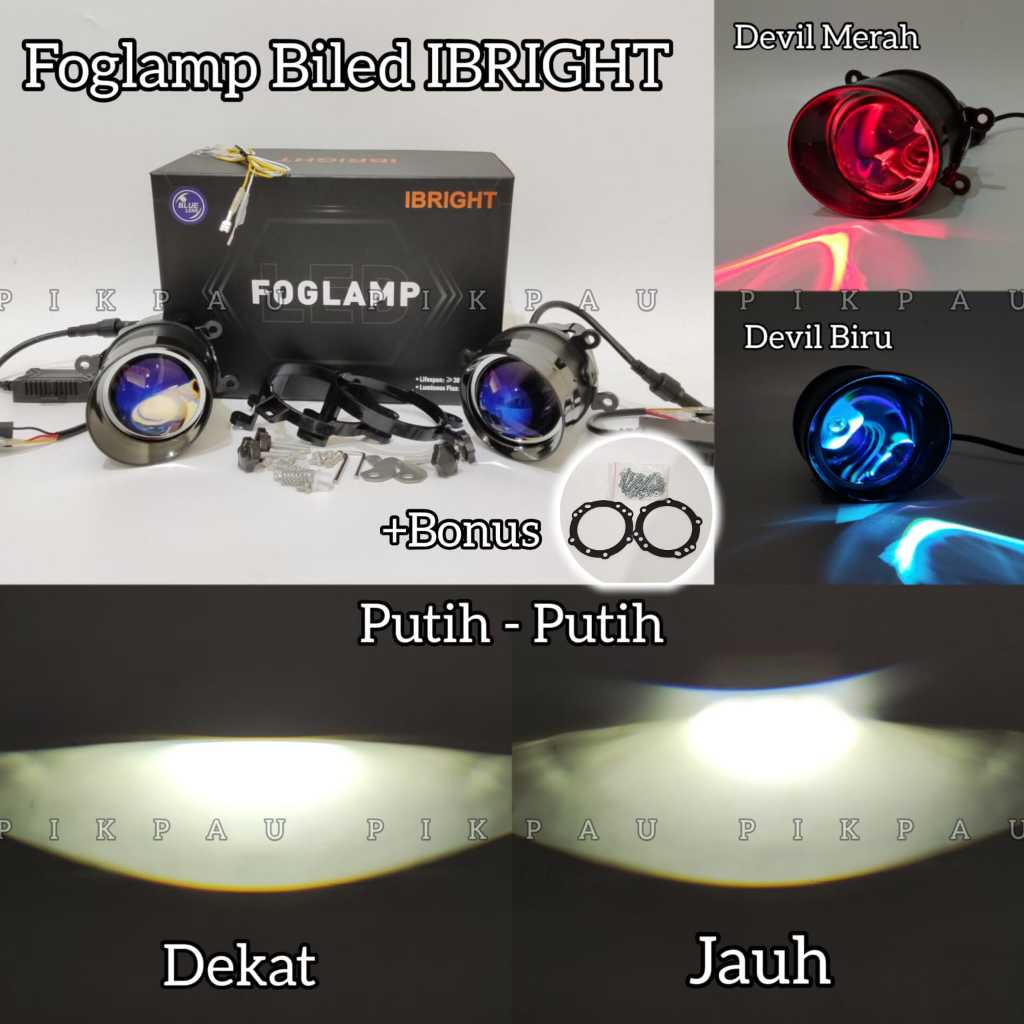 Jual IBRIGHT Sepasang Lampu Foglamp 3 Inc Blue Lens C990 Dengan Devil eye Foglamp Honda Dan ...