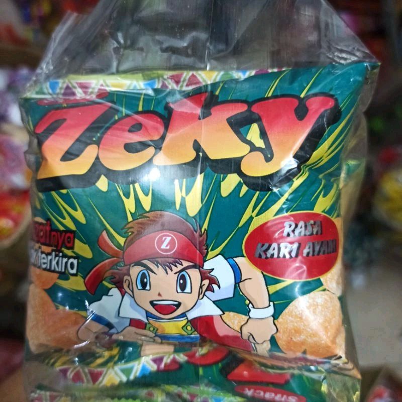 Jual Zeky Snack Jadul Rasa Kari Ayam Berhadiah Isi 10 Pcs | Shopee ...