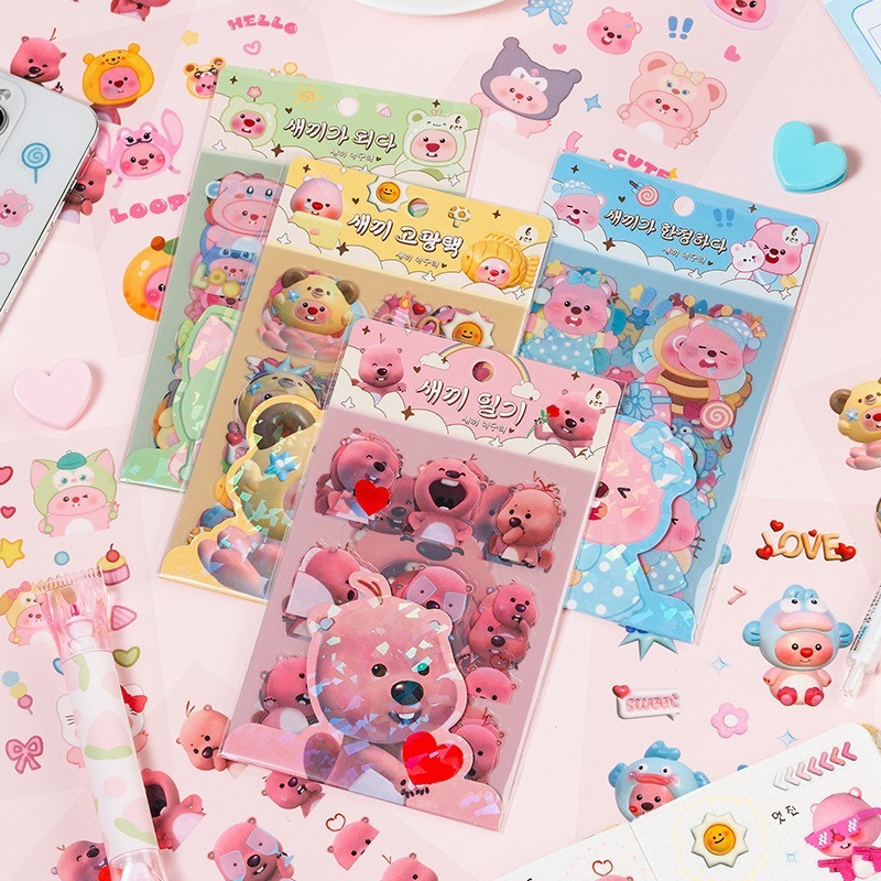 Jual Stiker Pack Loopy Pororo Hangyodon Gelatoni Pompompurin Stiker DIY ...