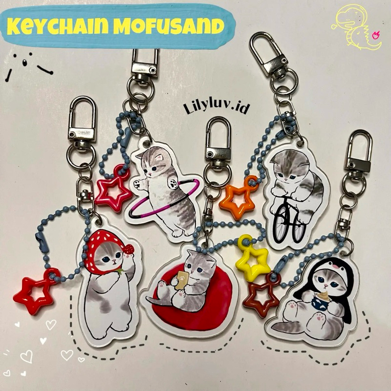 Jual Mofusand Acrylic Charm | Keychain Mofusand | Gantungan Kucing ...