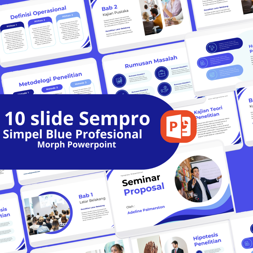 Jual Sempro Simpel Blue Powerpoint - Template Proposal Seminar Profesional | PPT Morph Premium ...