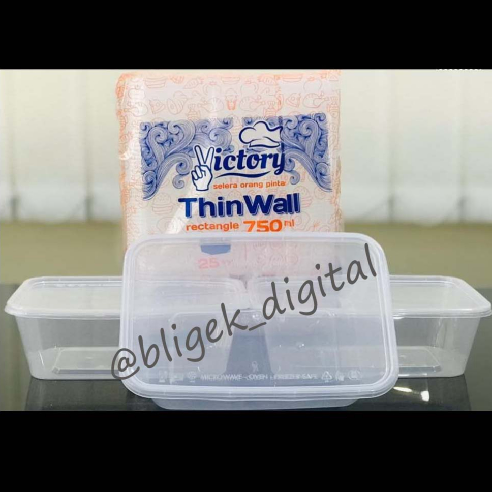 Jual (ECERAN) ThinWall Rectangle 750 ml / Container Plastik / Kotak ...