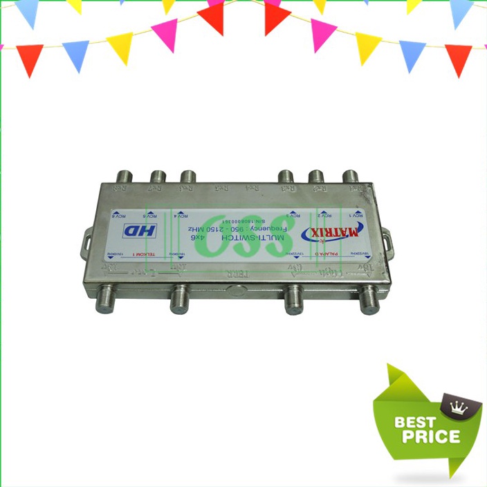 Jual Praktis Best Price 2 LNB Satelit 6 Receiver Matrix Multiswitch 4x6 ...