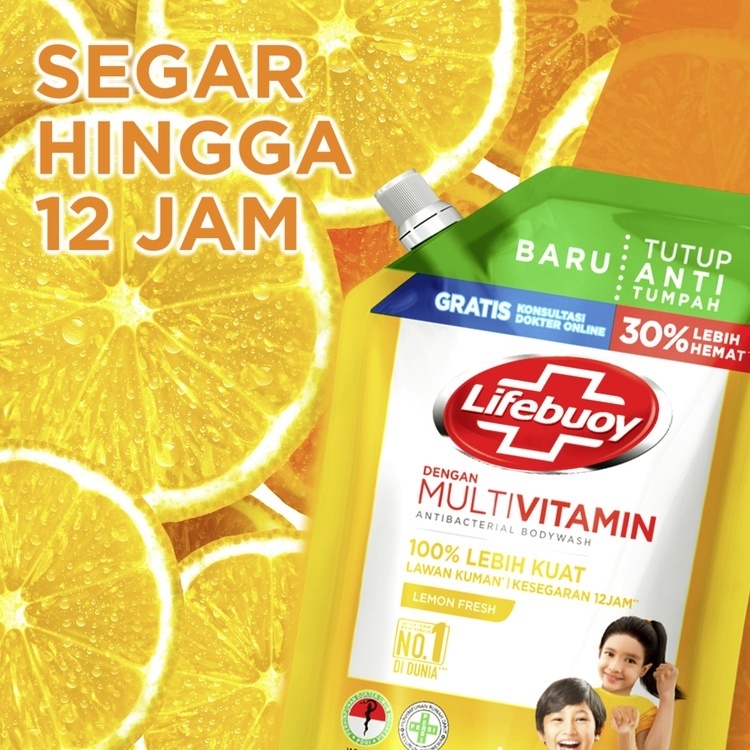 Jual Lifebuoy 825 ML Lemon Fresh Kuning Sabun Mandi Cair Anti Bacterial ...