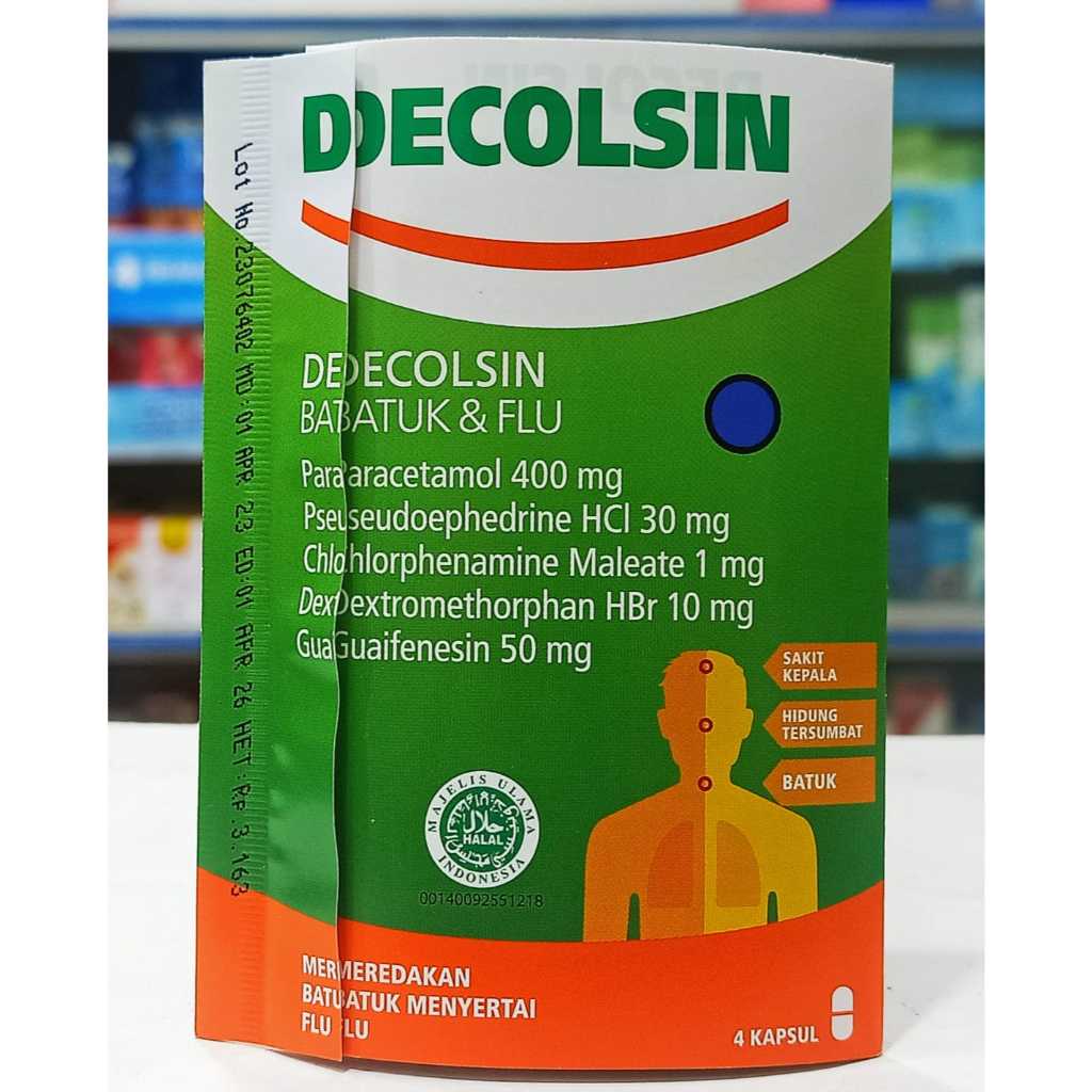Jual Decolsin 𝟏 𝐒𝐓𝐑𝐈𝐏 𝐈𝐒𝐈 𝟒 𝐊𝐀𝐏𝐋𝐄𝐓 - Meredakan Demam, Batuk, Pilek dan ...