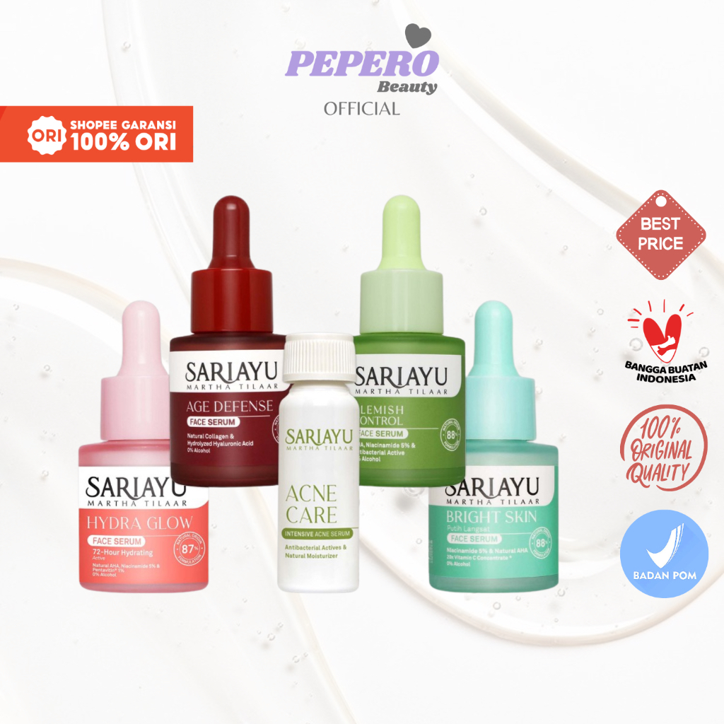 Jual SARIAYU Face Serum Series 12ml / 20ml | Acne Serum | Bright Skin Putih Langsat | Hydra Glow ...